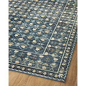 Loloi Rifle Paper Co. x Eden Collection EDE-03 Lattice Indigo 3'-6" x 5'-6" Accent Rug