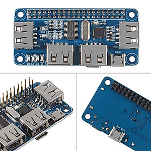 2PCS USB HUB HAT Expansion Board Raspberry Pi 4 Expansion Board 4-Port USB Ports Compitable with Raspberry Pi 4/3B+/3B/Zero/Zero W/Zero WH, for USB2.0/1.1 Onboard USB to UART Onboard Multi Indicators