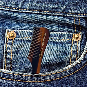 G.B.S MCT Handmade Fine-Toothed Beard Mustache Comb, Saw-Cut and Hand Polished