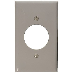 Leviton 2620 30 Amp, 250 Volt, Flush Mounting Locking Receptacle, Industrial Grade, Grounding, V-0-MAX, Black & 80720-W 1-Gang 1.60-Inch Diameter, Device Receptacle Wallplate, White