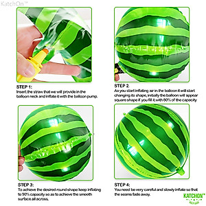 KatchOn, Big 22 Inch Watermelon Balloons - Pack of 6 | One In A Melon Party Decorations | 4D Round Watermelon Balloon, Watermelon Decorations | Watermelon Mylar Balloon, Watermelon Party Supplies