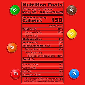 M&M'S Peanut Butter Milk Chocolate Candy, Party Size, 34 oz Bag