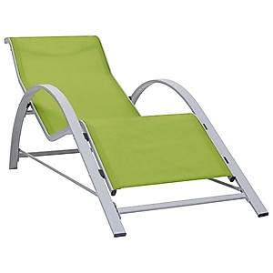 vidaXL Modern Outdoor Furniture Set with Table, 2 Sun Loungers, Made from Durable Aluminum, Green