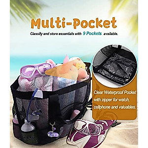 Alidor Large Capacity Mesh Shower Caddy Portable for College Dorm Room Essentials, 9-Pockets, Hanging Shower Tote Bag for Bathroom, Swimming, Beach, Fitness, Gym