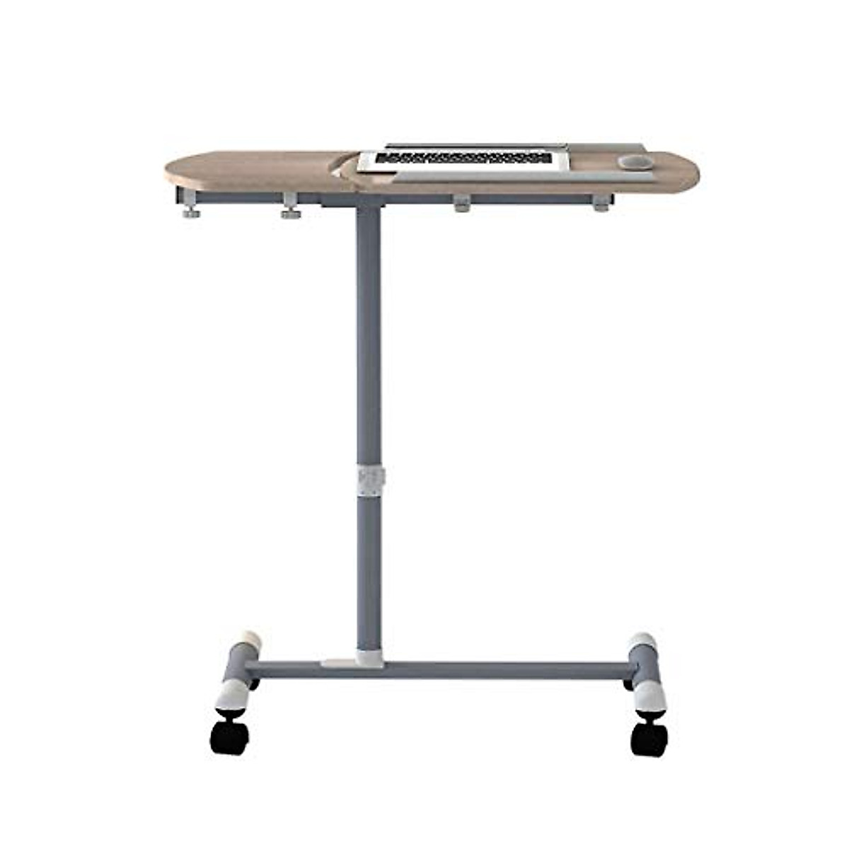 SCKTFS Computer Student Laptop Desk Height Adjustable Wooden Laptop Table Computer Standing Desk with Tablet Slot Mobile Workstation with Wheels