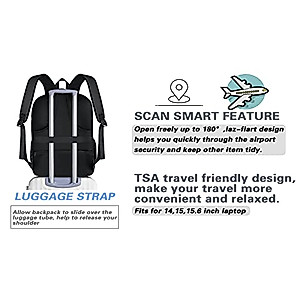 AMBOR Backpack for Men, TSA Laptop Backpack College School Backpack with USB Port fit 15.6 Inch Laptop, Work Backpack for Men Women Teacher Nurse Student Gifts, Black