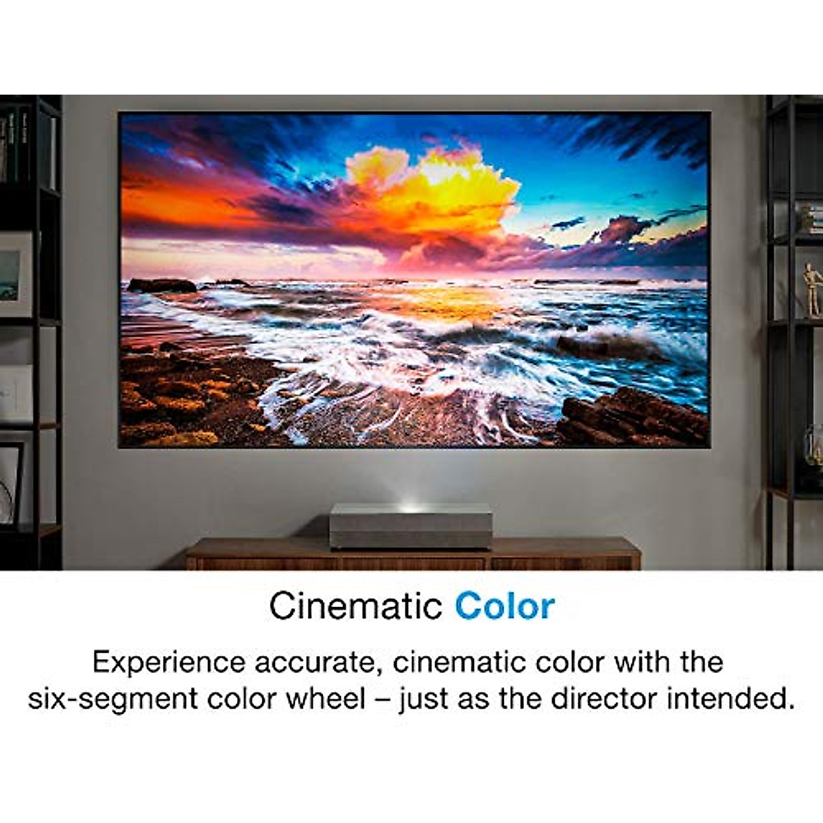 Optoma CinemaX P2 Smart 4K UHD Laser Projector for Home Theater 3000 Lumens Superior Image with Laser & 6-Segment Color Wheel (Renewed)