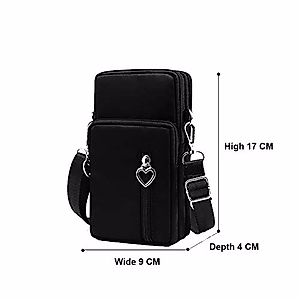 Women Small Crossbody Bag Cell Phone Purse Wallet Wristband Armband for iPhone 14, 14 Pro 13 12 Pro, iPhone XR 11 Pro Max, Samsung Galaxy S23 S22 Plus S21 FE S10 S20 Z Fold4 Flip4, Pixel 7 6a, Black-S