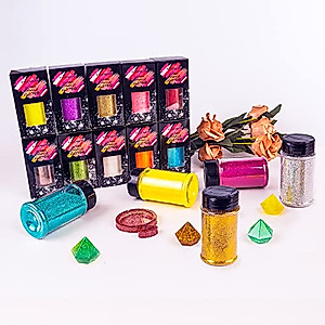 Holographic Ultra Fine Glitter Powder Metallic Resin Glitter 60g PET Flakes Crafts Sequins Epoxy Chips Flakes for Tumblers Slime Jewelry Making (Honey Gold)