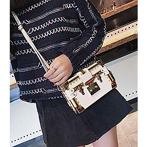 Nite closet Small Purse Gothic Lolita Vintage Satchel Women PU Leather Shoulder Bag (White)