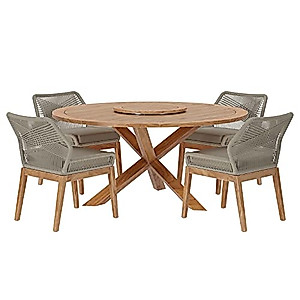 Modway Wellspring Dining Set, Light Gray Greige