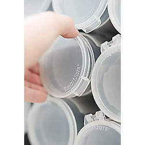 SmartJars® Pegboard Organizer Accessories Storage Jars, Pegboard Jars for Garage Organization, Craft Room, or Pantry, Pegboard Bins with Lids, Pegboard Wall Organizer, Organizer Pack of 12 (White)