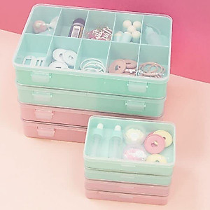 Craftelier - Organizer Box with 17 Compartments for Cardmaking, Scrapbooking and Craft Materials | Dimensions 26.5 x 17.8 x 4.2 cm (10.4“ x 7” x 1.65") -Transparent and White Color