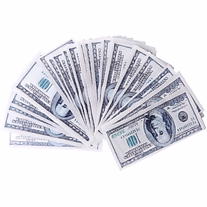 50 PCS Edible 100 Dollar Bill Image Cupcake Toppers Made of Wafer Paper Fake Money Cake Decoration for Baby Shower Birthday Anniversary Party Supplies Big Size Thin