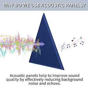 PHATWOLF 6 Pack Triangle Acoustic Panels for Soundproofing & Sound Dampening, High Density Decorative Sound Absorbing Panel for Wall, Home, Office & Studio Acoustic Treatment (Sky Blue)