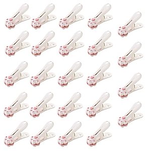 24Pcs Plastic Clothes Clip Cute Cat Claw Clothes Clip, Cute Cat Claw Pattern, Fixing Clip, Clothes Pin, Seamless Clothes Nail, Bag Clip, Food Packaging Clip (Pink)