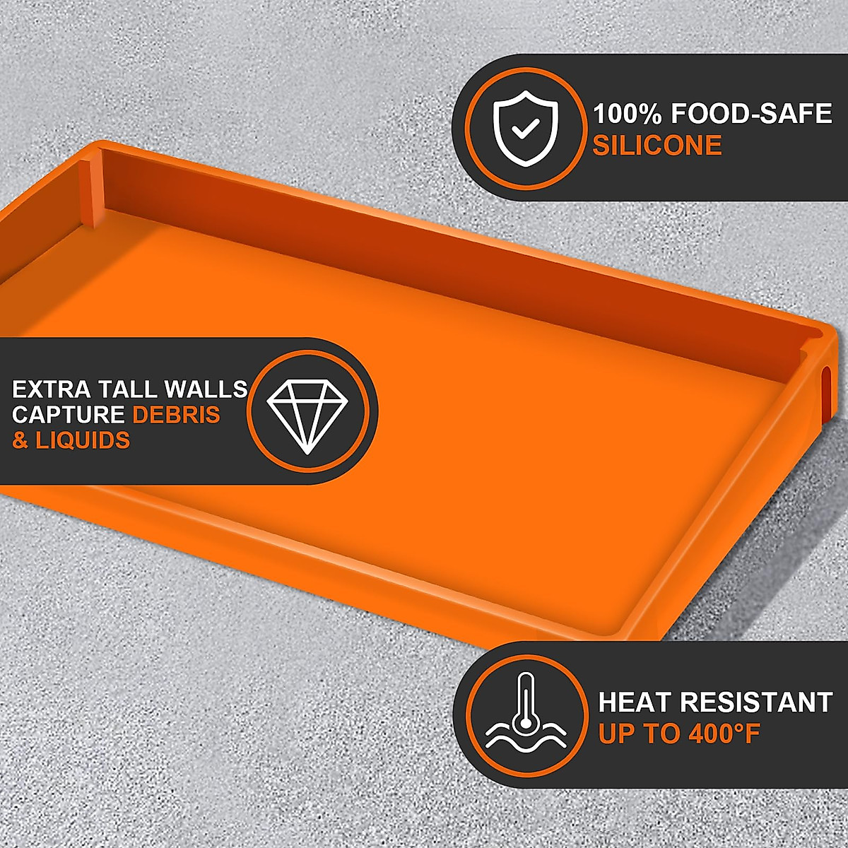 Silicone Griddle Mat Cover for Blackstone: 28 Inch Flat Top Grill Buddy Mats Griddle Grill Deck Protector Outdoor Camping Outside Cooking BBQ Accessories Orange