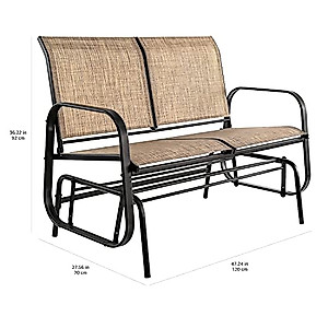 Amazon Basics Outdoor 2-Person Patio Sling Glider Chair - Brown