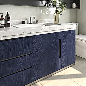 FunStick Navy Blue Stained Wood Contact Paper for Cabinets Peel and Stick Wood Wallpaper Waterproof Self Adhesive Wood Grain Contact Paper Removable Wood Wall Paper for Countertop Paper Desk 12"x200"