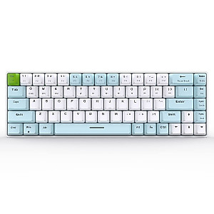 Merdia Dual Mode 2.4G/BT Wireless Mechanical Keyboard Red Switch Gaming Keyboard 68 Keys White & Blue | Office Keyboard | PC Gaming Keyboards | Bluetooth Keyboard | Mechanical Gaming Keyboard