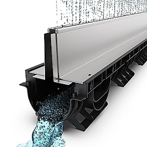 Vodaland Slot Drain Channel 4.8" Depth 4 inch Internal Channel Package