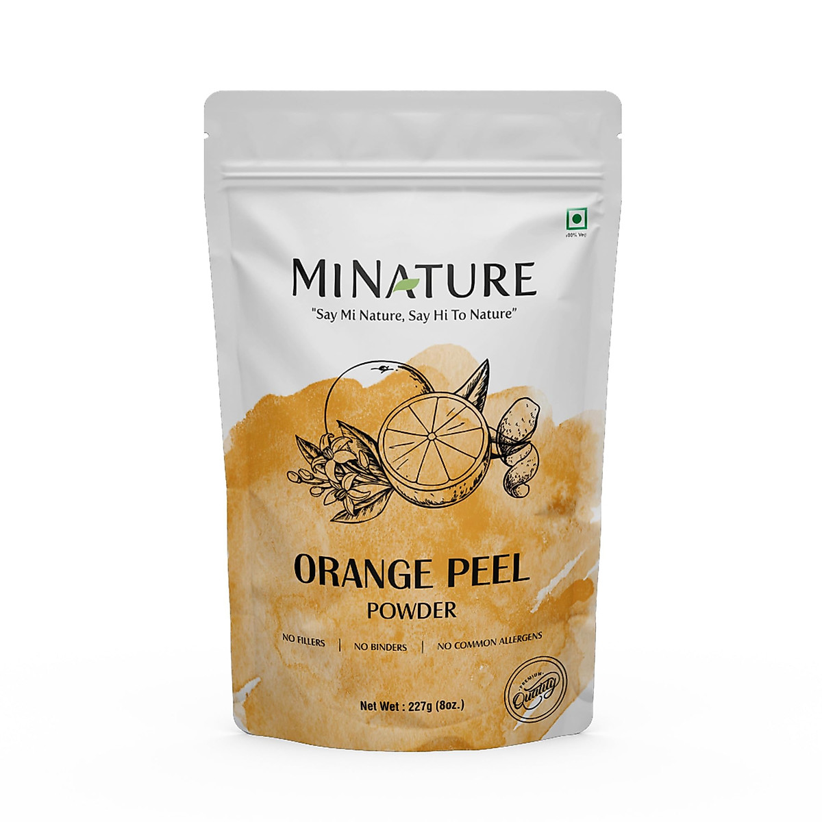 Orange Peel (Citrus Aurantium) Powder by mi nature - 227 g / 8 OZ / 1/2 lb | All Natural | Vegan | Non GMO | For Hair & Skin Care