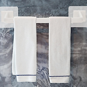 DOITOOL White Towel Rack Bathroom Hand Towel Holder No Drill Single Towel Rod Hand Towel Holder Adhesive Bathroom Towel Hanger for Hotel Home, 34cm