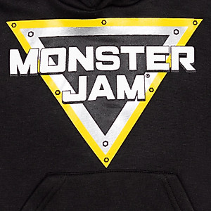 Monster Jam Trucks logo Little Boys Fleece Hoodie Black 7-8
