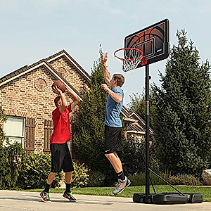 Lifetime 90040 Height Adjustable Portable Basketball System, 44 Inch Backboard, Black/Orange