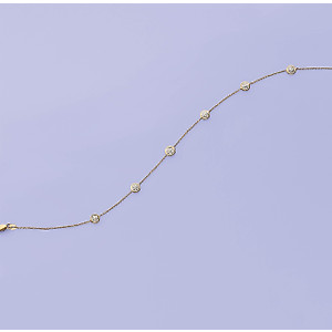 Ross-Simons 0.25 ct. t.w. Pave Diamond Station Anklet in 14kt Gold