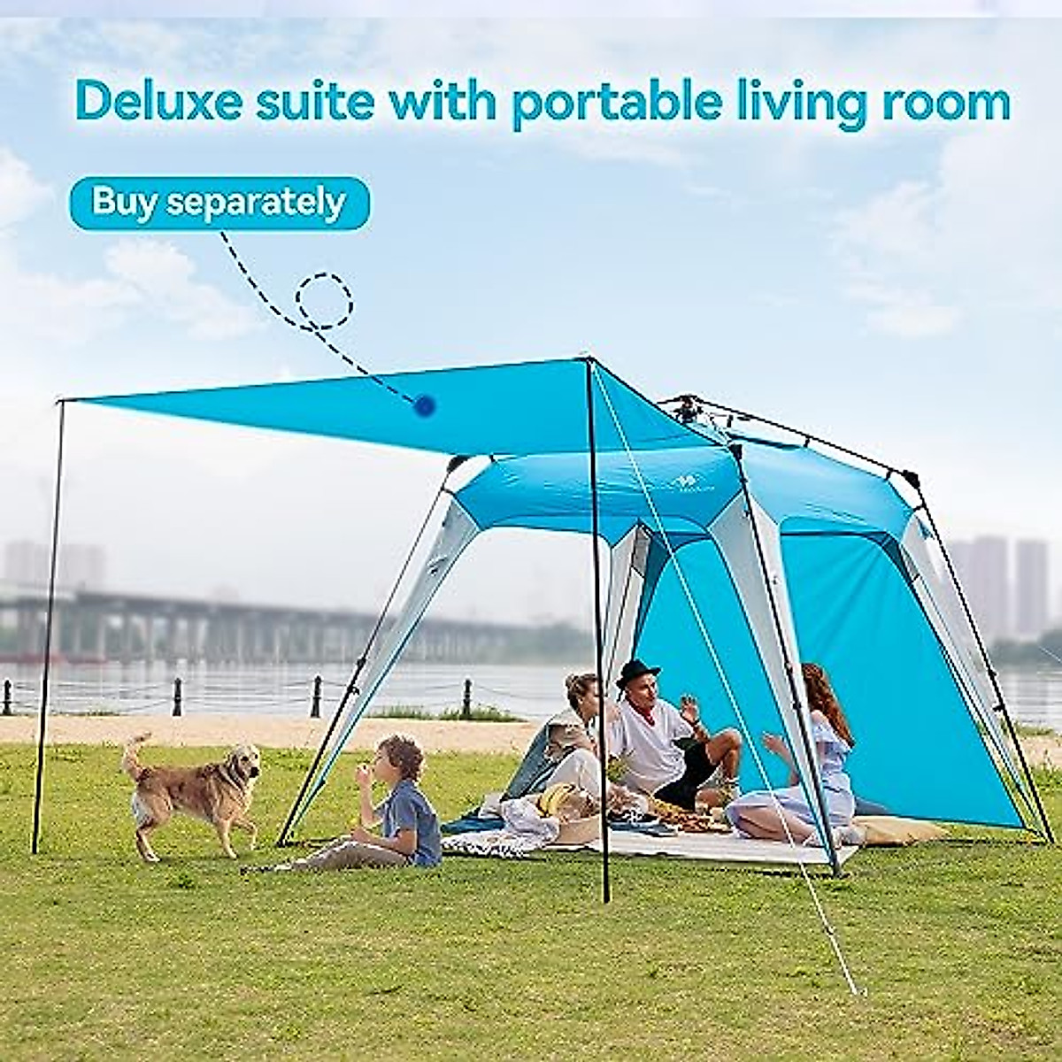 8.2'x8.2' Pop Up Canopy, 2023 Upgraded Outdoor Canopy, Portable Instant Camping Canopy, Easy Set-up Canopy with 1 Sidewall