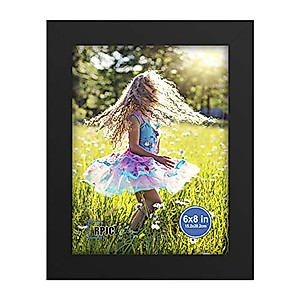 RPJC 6x8 inch Picture Frame Made of Solid Wood and High Definition Glass Display Pictures for Table Top Display and Wall Mounting Photo Frame Black