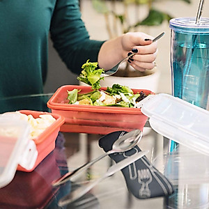 Roaming Cooking Reusable Travel Utensils with Case | Fork and Spoon Set with Knife, Chopsticks and Optional Reusable Straw– Office, Travel, or Camping Accessories| Lightweight Sturdy Reusable Utensils