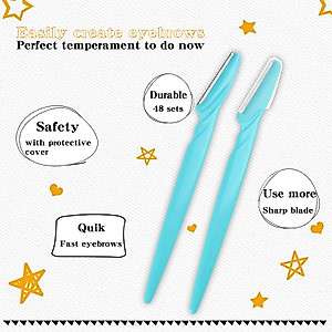 ABOAT 48 Pieces Facial Razor Eyebrow Razor Trimmer Shaper Shaver with Precision Cover for Men and Women