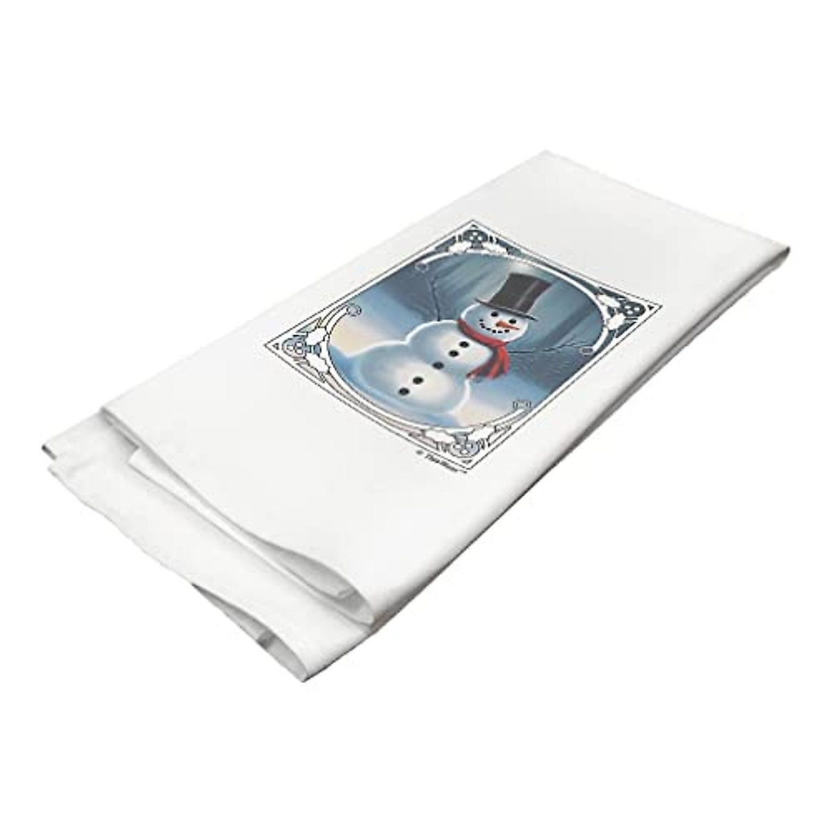 Snowman Christmas Decoration Classic Winter Scene Snowman Decorative Kitchen Tea Towel White