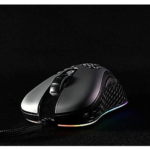 Gwolves Skoll SKL 2020 Edition 65g Ultra Lightweight Honeycomb Design Wired RGB Gaming Mouse up to 12000 DPI (Black) (Long)
