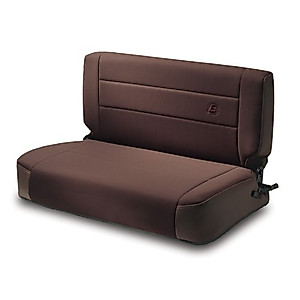 Bestop 2922315 Black Denim Seat Cover for Rear Fold-N-Tumble Bench Seat - Jeep 1965-1995 CJ5, CJ7 & Wrangler; Sold as Individual Seat Cover; Fits Factory Seat