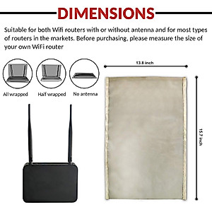 WiFi Router Cover, WiFi RF Blocking Wireless, Blocks 5G Protective Cover 13.7 x 15.7