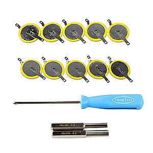 Tabbed CR2025 Batteries 10-pack, 2025 Battery Gameboy Cartridge Battery CR2025 Battery Tabs Solder, Color GBC CR2025 3v Lithium Battery, CR2025 Replacement Battery Gameboy Save Battery, Solder Tabs