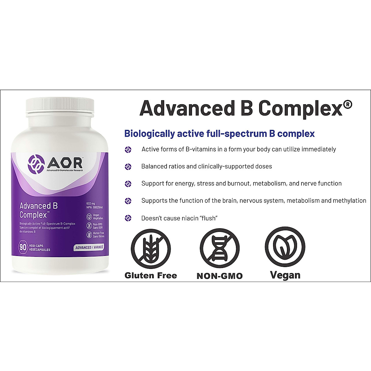 AOR Advanced B Complex, 90 CT