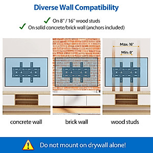 GLWIXY Tilt TV Wall Mount Bracket for Most 32-68 Inch TVs,Universal TV Mount Max VESA 400 x 400mm with Loading Capacity 132lbs, 40 42 43 50 55 58 60 Incn Low Profile Flat Wall Mount TV Bracket