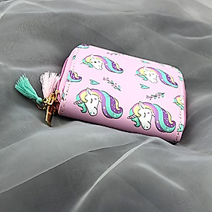 Timlee Cute Rainbow Pink Unicorn Wallet Girls Christmas Gift Women Short Wallets (unicorn E)