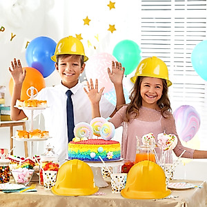 JOYIN Construction Hard Hats, 24 Pcs Toy Plastic Kids Party Hats, Yellow, for Children Construction Birthday Party, Building Theme Party Favors