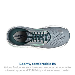 Brooks Women's Addiction GTS 15 Supportive Running Shoe - Grey/Navy/Aqua - 11 Medium