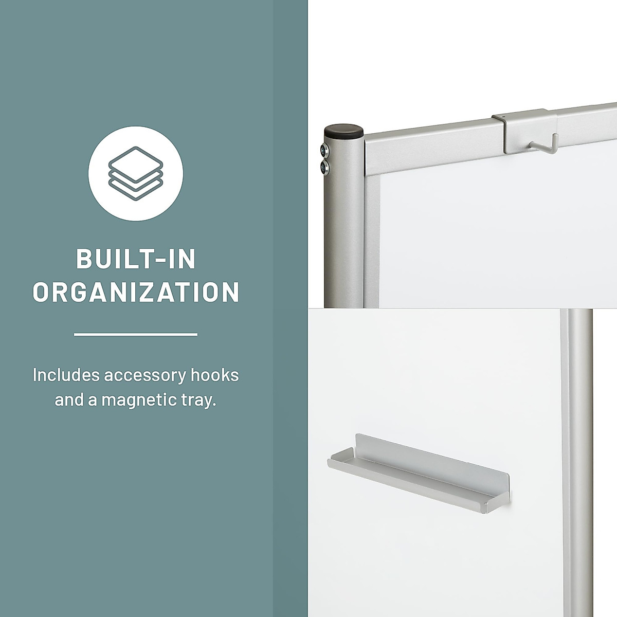 Safco Impromptu Full Whiteboard, Double-Sided Magnetic Dry Erase Board for Home, Office and Classroom, Commercial Grade Steel Frame with Swivel Wheels