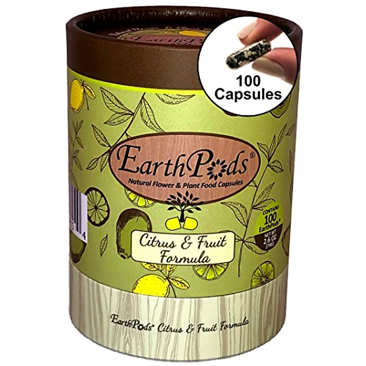 EarthPods Premium Fruit & Citrus Plant Food – Easy Organic Fertilizer Spikes – 100 Capsules – Boost Bloom, Fruit Flavor, Root Growth (Great for Dwarf Meyer Lemon, Lime, Orange, Avocado, Banana Trees)