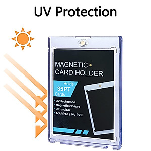 25 ct Magnetic Card Holder 35pt, Card case Holder for Trading Cards，Card Protectors Hard Plastic, Card Sleeves Display case for Baseball Card Sports Cards