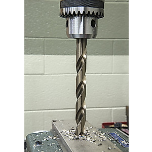 Chicago Latrobe 550ASP Cobalt Steel Jobber Length Drill Bit, Gold Oxide Coated, Round Shank, 135 Degree Split Point, Wire Size #44 (Pack of 12)