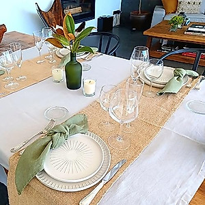 Burlap Table Runners Jute Table Runners 2 Pieces 13x84 Inch Khaki Summer Table Linens for Rustic Wedding Birthday Party Decoration