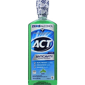 ACT Anticavity Fluoride Mouthwash Zero Alcohol 18 fl. oz. Soothing Mint